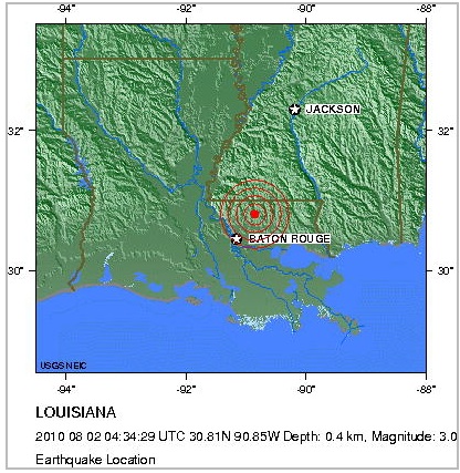 Info Louisiana Quake, New Madrid Fault line