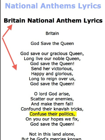 British National Anthem Lyrics